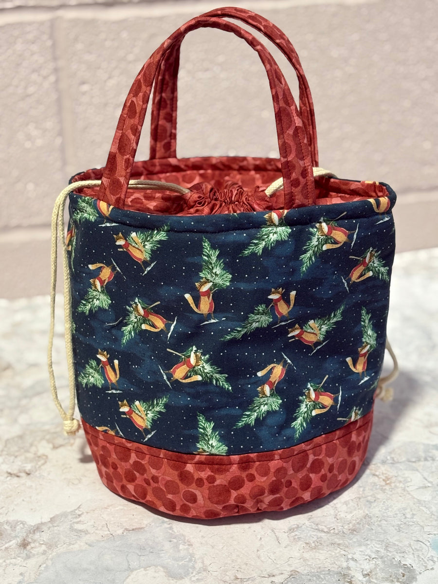 SALE Bucket Bag - Large - Christmas foxes – The Fibre Fox