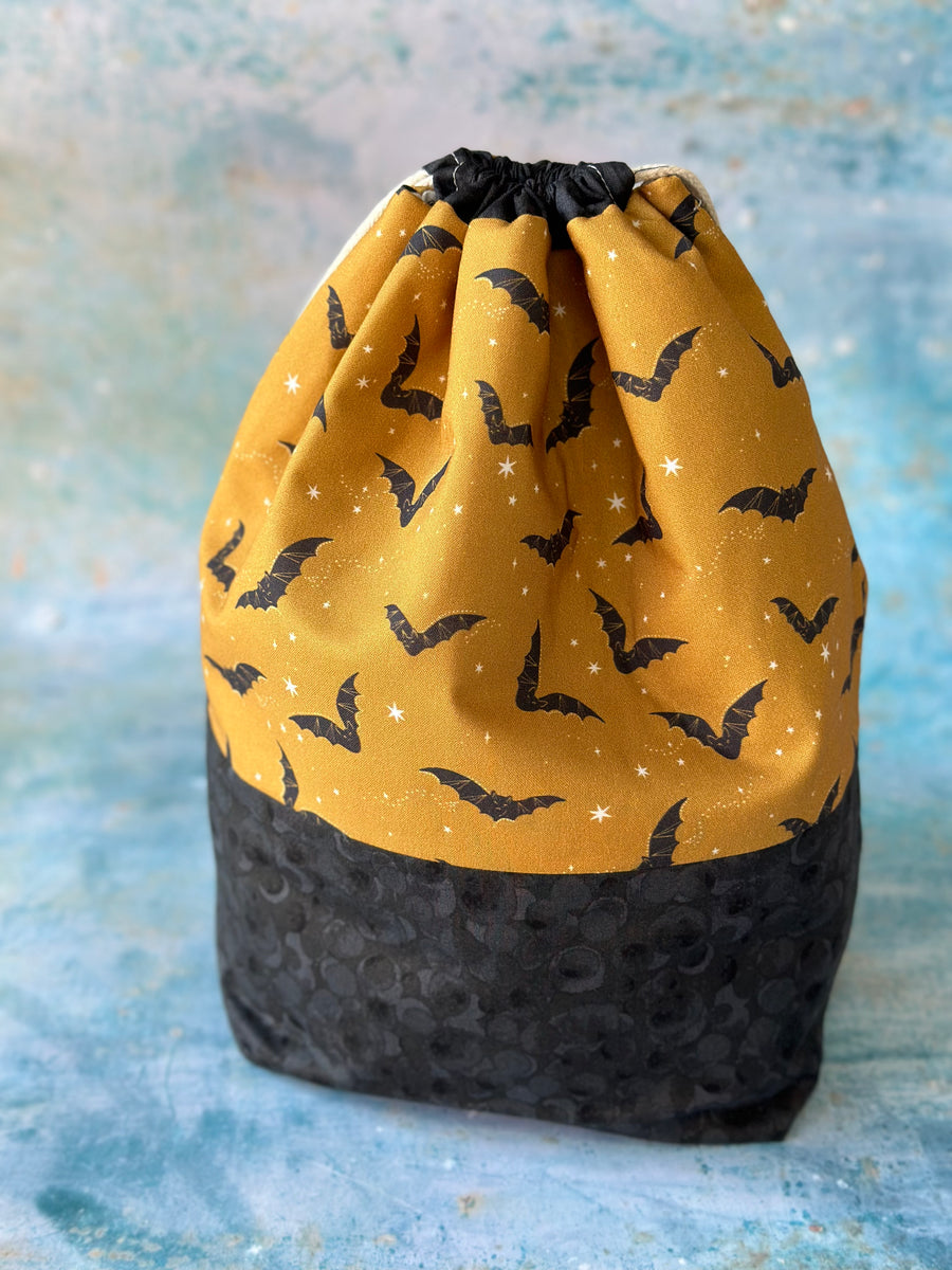 SALE - Large Drawstring Project Pouch - Bats – The Fibre Fox